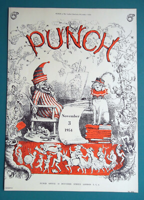 PUNCH MAGAZINE Cover from 3 November 1954 - 1955 COLOR Print | eBay ...