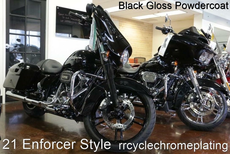 21" Enforcer Gloss Black Front Wheel Tire Rotors Harley Touring 08-21 ...