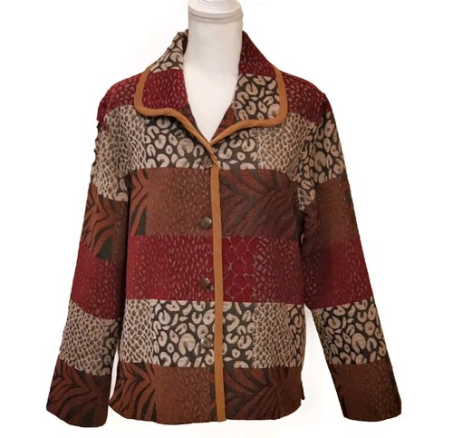 Vintage White Stag Patchwork Mixed Print Lined Jacket Sz Large Grandmacore | eBay