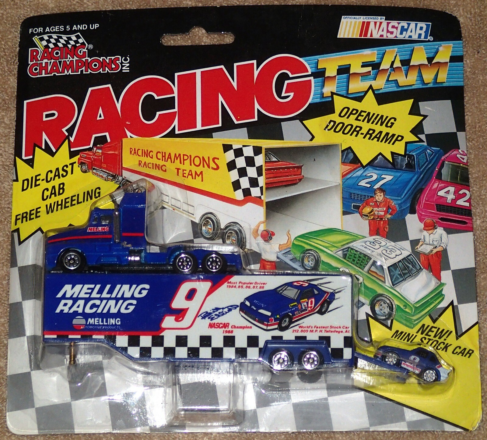 VINTAGE 1991 1:87 Racing Champions #9 Bill Elliot Melling Racing ...