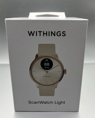 Withings ScanWatch Light Hybrid Smart Watch Sand/Rose Gold 37mm | eBay
