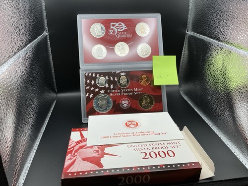 2000-S Silver Proof US Mint 10 Coin Set In OGP With COA. Light Toning | eBay