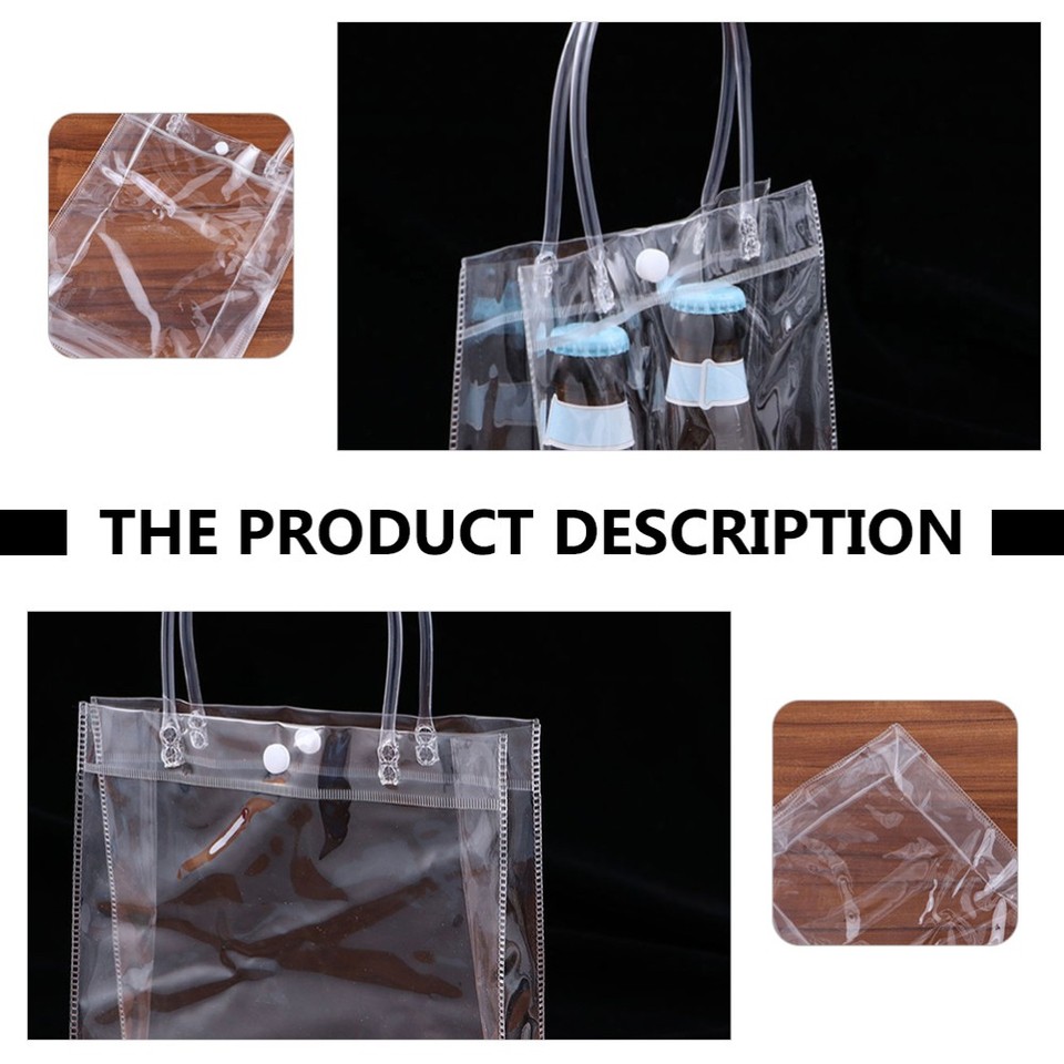8 Pcs PVC Handbag Tote Plastic Clear Bags for Packaging Shopping | eBay