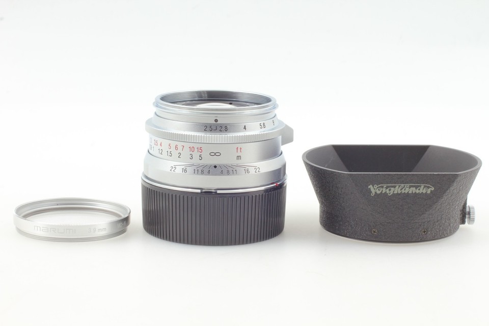 [MINT w/hood] Voigtlander Color Skopar 50mm f/2.5 Silver Lens L39 LTM ...