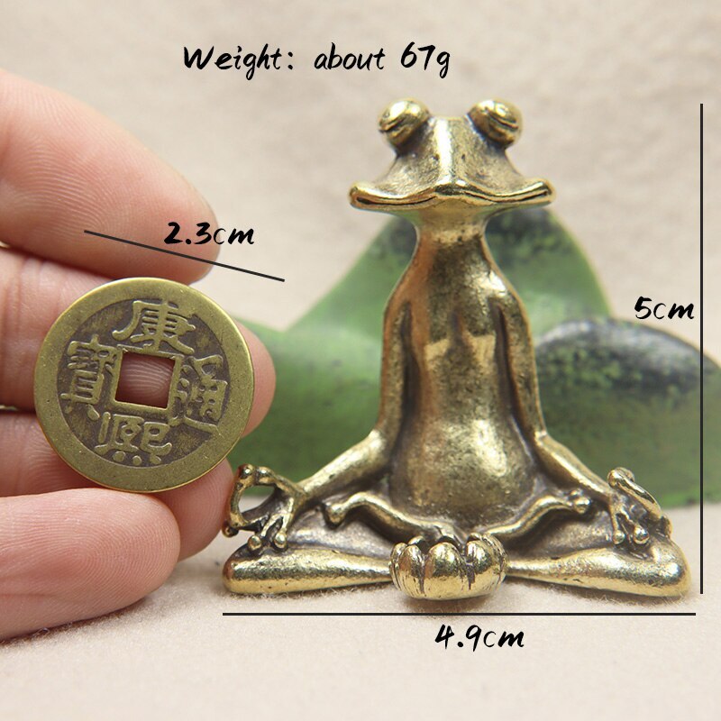 Retro Brass Meditate Zen Buddhism Frog Statue With Ancient Chinese ...