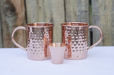 Set of two100% copper heavy duty Moscow Mule 16 oz mugs with a free ...