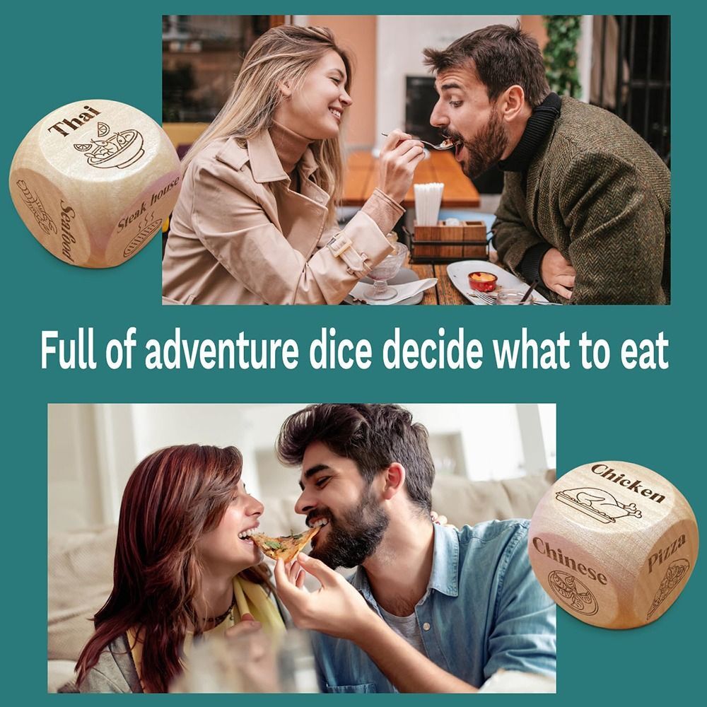 2pcs Wood Dinner Food Decider Dice Food Cube Game Boyfriend Girlfriend | eBay
