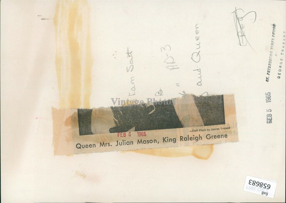 1965 Julian Mason Queen King Raleigh Greene Royalty Robes Crowns 6X8 ...