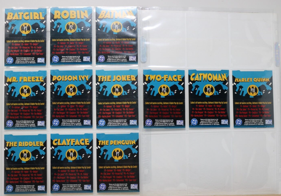 Adventures of Batman Robin 1995 Skybox Set of 12 Pop-Up Chase Cards P1 ...