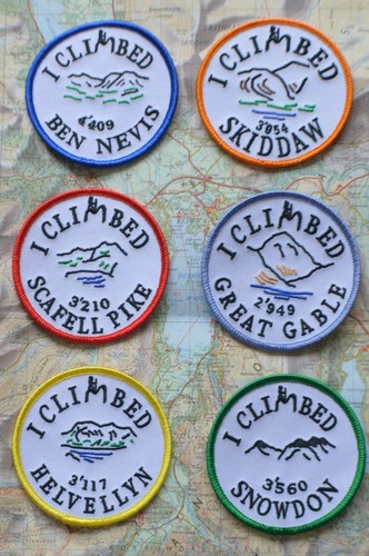 Snowdon,Scafell Pike,Ben Nevis,Helvellyn,Haystacks,Embroidered,patches ...