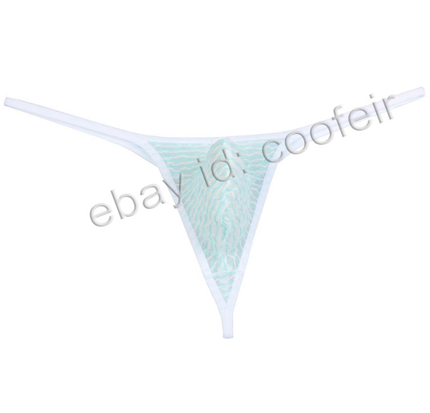 Men Mussy Mesh Micro Thong Underwear Mini Bikini T-Back Guys Sexy Sheer ...
