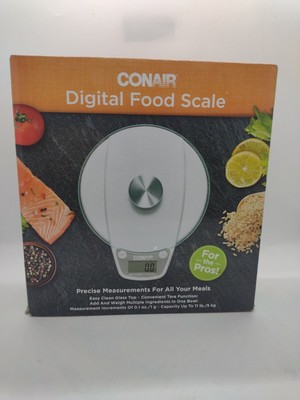 CONAIR Professional DIGITAL FOOD SCALE Glass Top 11Ib Capacity New ...