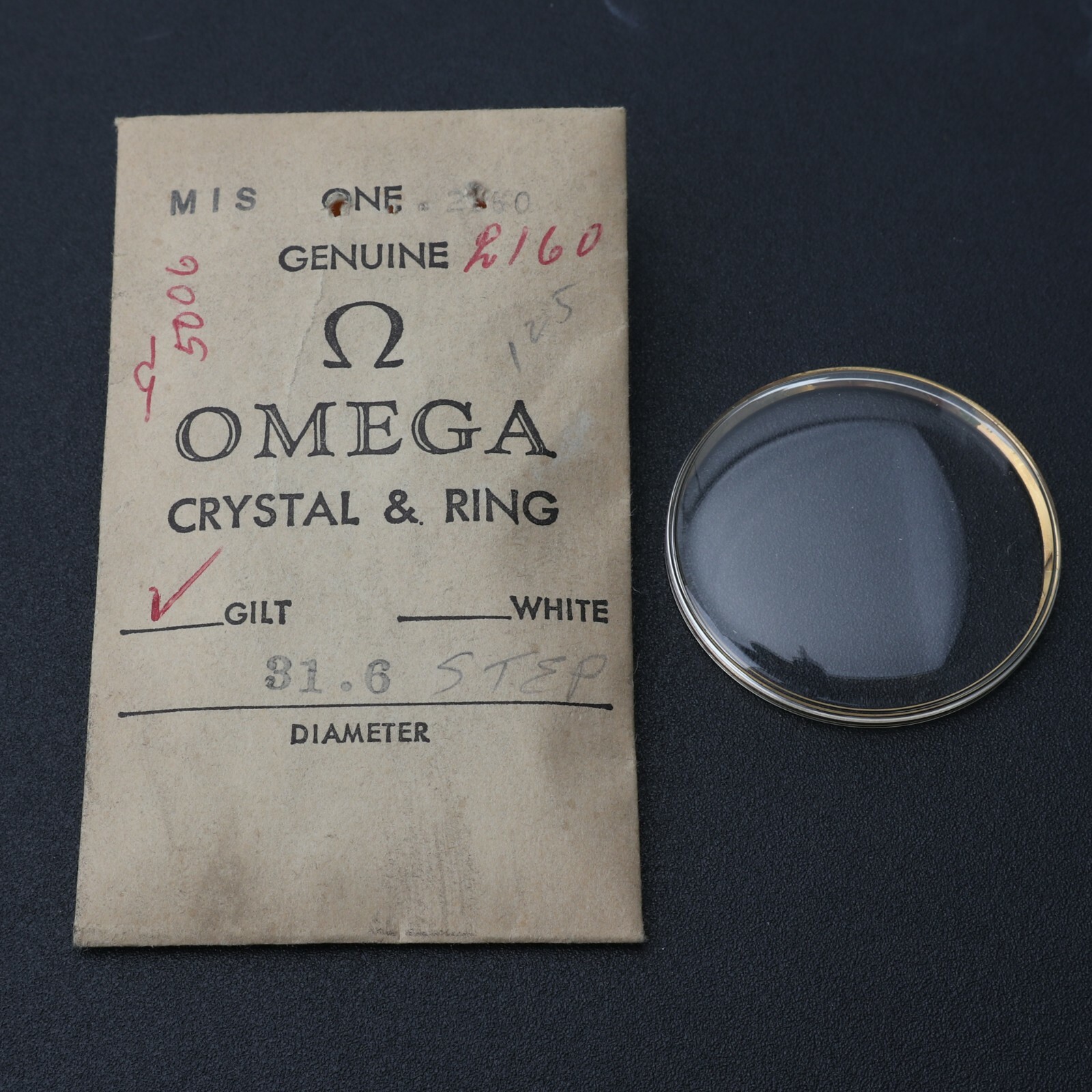 Authentic Omega 5006 Watch Crystal Replacement Gilt Tension Ring 31 ...