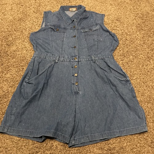 Vtg Seruchi Denim Jean Romper Womens Size 26 Cotton B18 | eBay