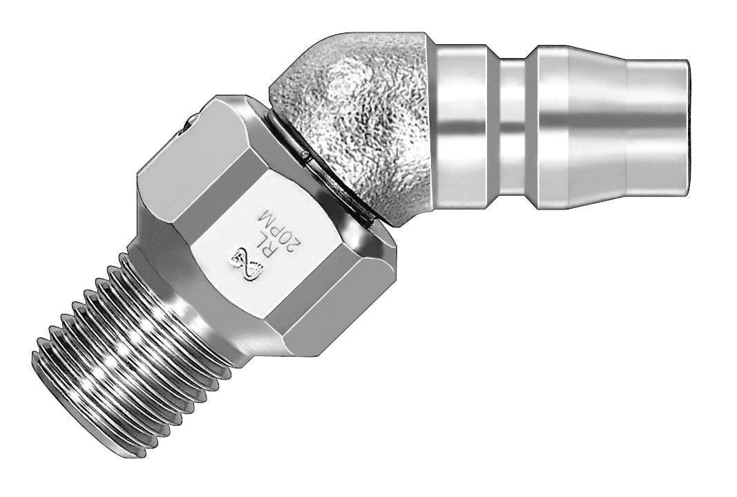 GENUINE NITTO CUPLA ROTARY AIR FITTING 45 DEGREE BSP MALE SWIVEL PLUG ...