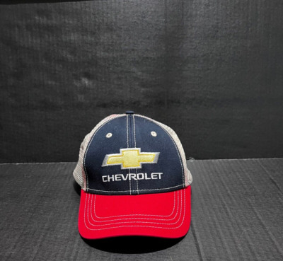 Chevy Hat Cap Men Snap Back Blue Red Trucker Chevrolet Car Crown Logo ...