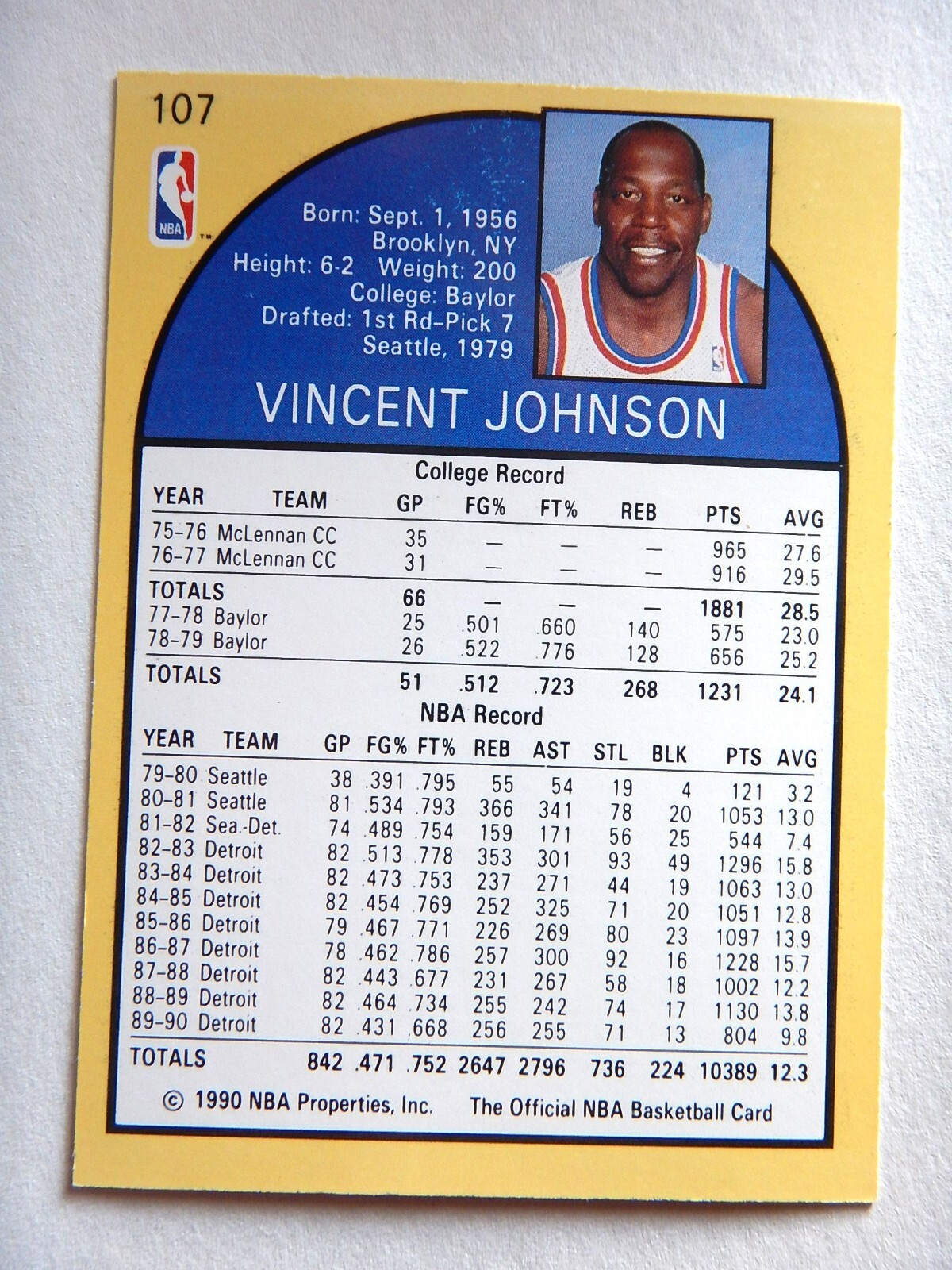 Vinnie Johnson #107 NBA Hoops 1990 Basketball Card (Detroit Pistons) | eBay