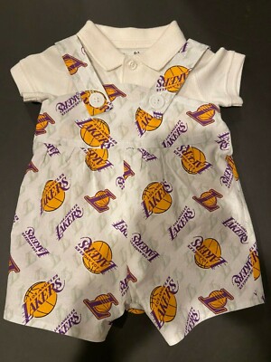 NBA LA Los Angeles Lakers Baby Infant Toddler Boys Jumper Overalls *U ...