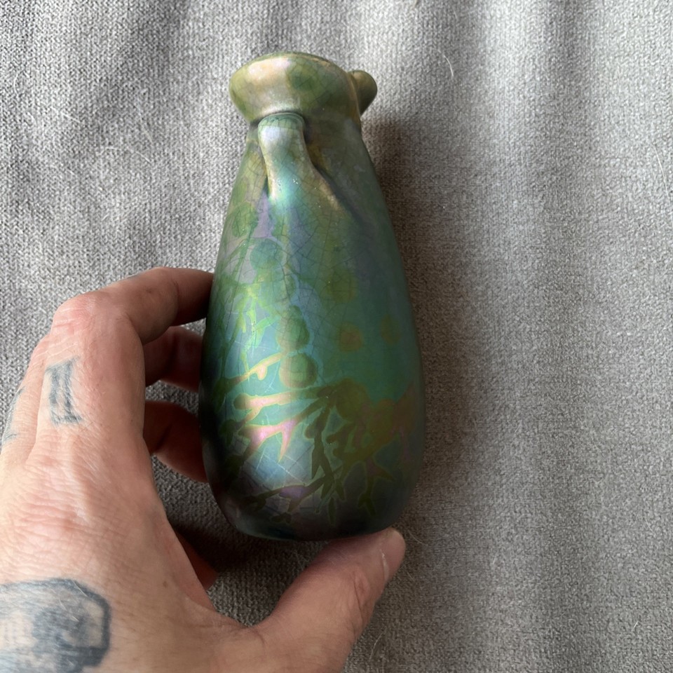 Weller Sicard 1902-07 Art Nouveau Pottery Iridescent Luster Floral ...