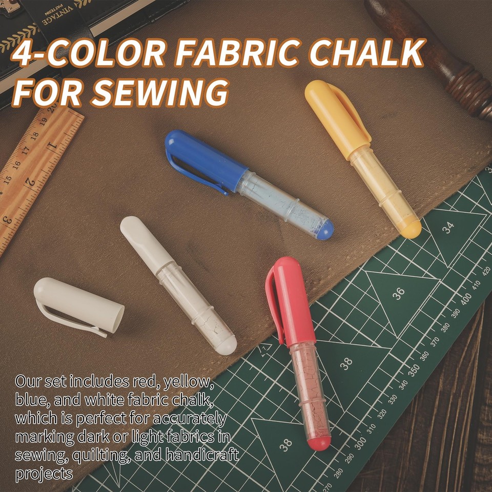 Fabric Chalk Markers 3 Pack Erase Tailors Chalk for Quilting Sewing Red ...