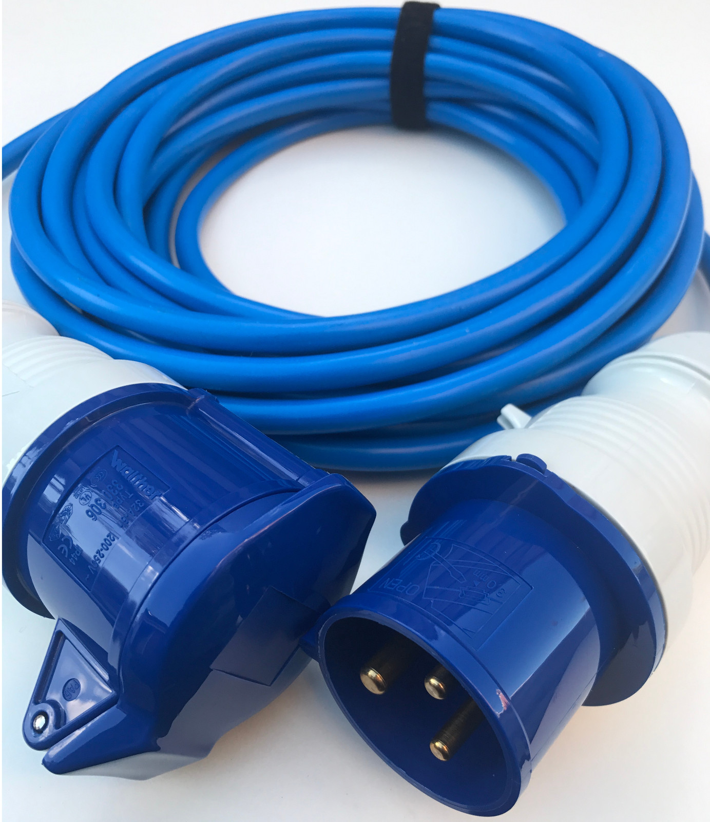 32 amp 4mm BLUE ARCTIC Extension Cable 240v Wire Hook Up Catering Lead ...