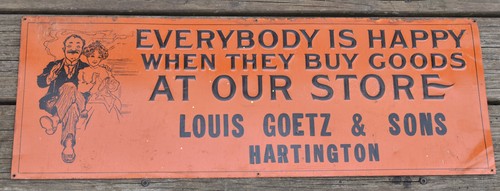Vintage Louis Goetz & Son HARTINGTON NEBRASKA TIN General Store ...
