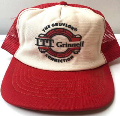 Vintage Trucker Hat Mens Grinnel Snapback Cap Tools Mesh Back Mechanic ...