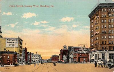 PENN STREET LOOKING WEST READING PENNSYLVANIA POSTCARD (c. 1910) | eBay