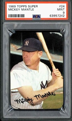 1969 Topps Super #24 Mickey Mantle - PSA 9 | eBay