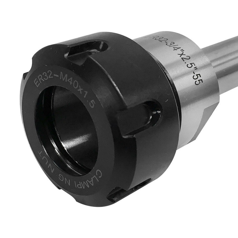 3/4'' x 2.5" Straight Shank ER32 Collet Chuck Draw Bar Threads 3/8'' x ...