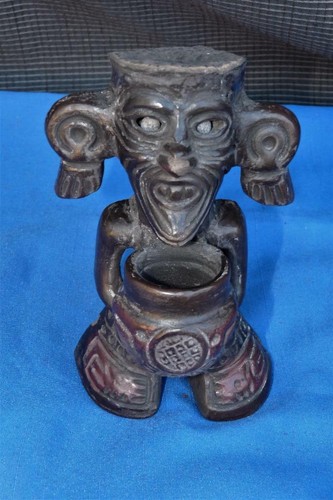 Vtg Aztec Mayan Clay Fire God Of Life Huehueteotl Statue Figure 7 1/4 ...