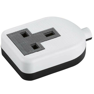 13A SINGLE EXTENSION TRAILING SOCKET RUBBER BLOCK 1 GANG WHITE IMPACT ...