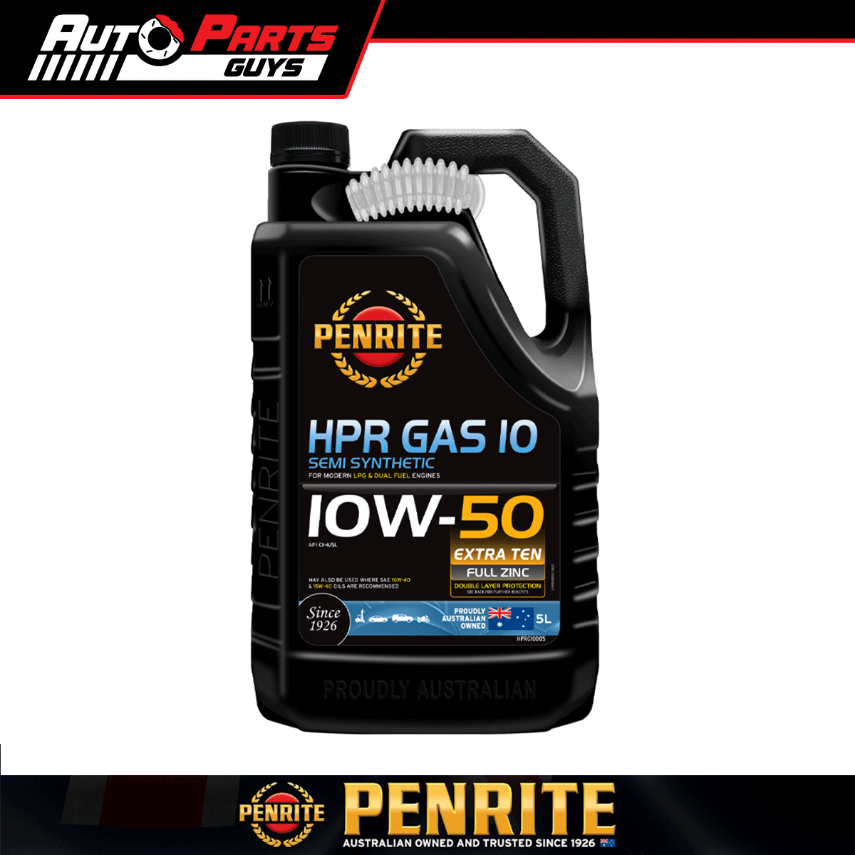 Penrite HPR Gas 10 10W-50 Semi Synthetic Engine Oil 5L | HPRG10005 | eBay