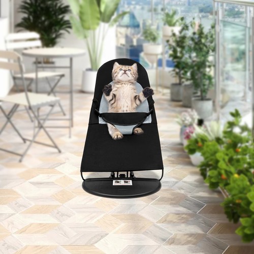 Dog Rocking Bed Pet Bouncy Chair Cat Indoor Lounge Washable Black Mesh ...