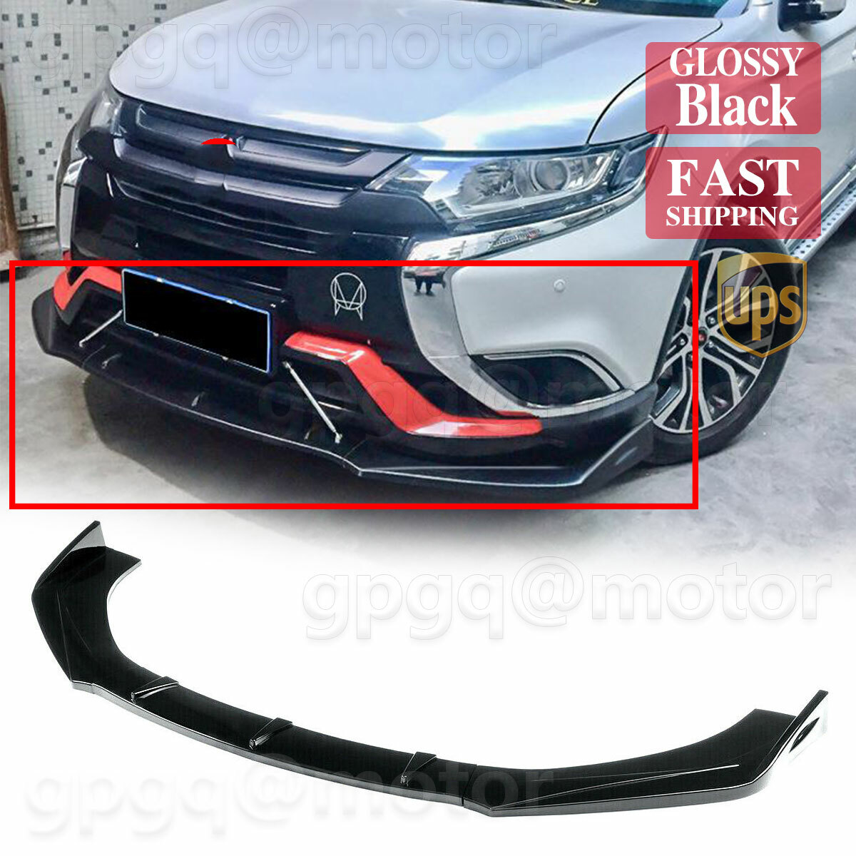 For Mitsubishi Outlander 2016-2021 Front Bumper Lip Body Kit Spoiler ...