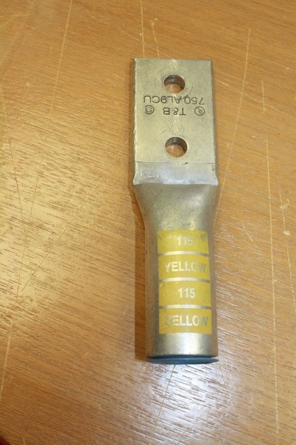 Thomas & Betts () T&b 750 Al9cu Yellow 115 Compression Lug 2 Hole for ...