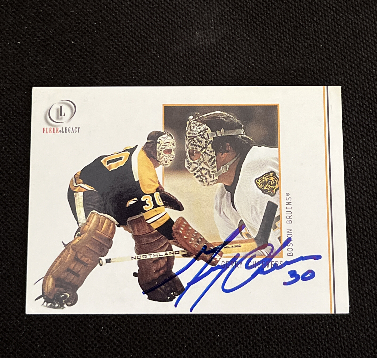 GERRY CHEEVERS 2001-02 FLEER LEGACY SIGNED AUTOGRAPHED CARD #36 BOSTON ...