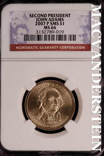2007-P John Adams Presidential Dollar - NGC MS 66 - Scarce #SLK584 | eBay