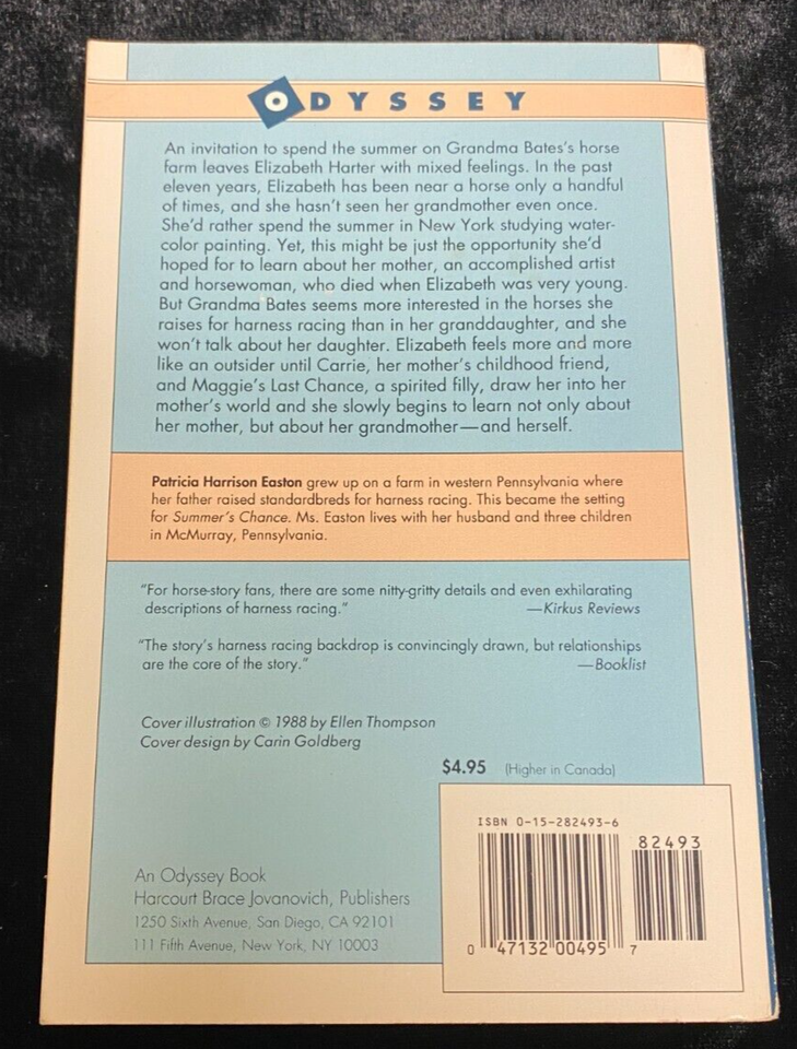 SUMMER'S CHANCE BY PATRICIA HARRISON EASTON 1988 ODYSSEY BOOKS | eBay