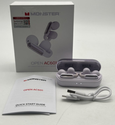 Monster Open AC601 Wireless Earbuds E62 - Bluetooth 5.4 - 32H - Purple ...