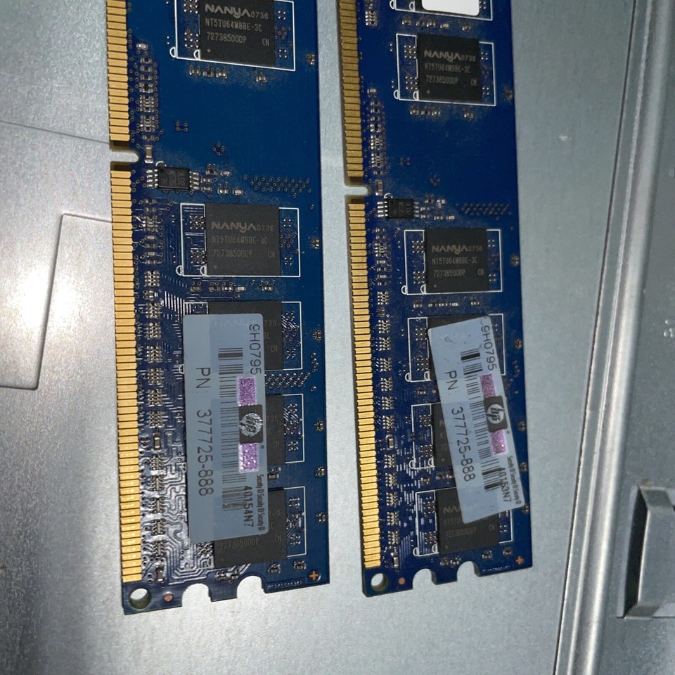 2x Nanya 512MB 1Rx8 PC2-5300U-555-12-D0 DDR2 667mhz Ram Computer Memory ...
