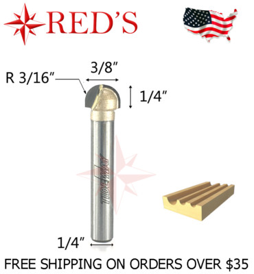 Tideway Carbide PRO LC05020604 3/16" Radius Core Box 1/4" shank router ...