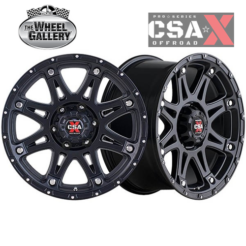 CSA-X Predator 17x8.5 6/139.7 0P Satin Black Set of Alloy Wheel Wheels ...