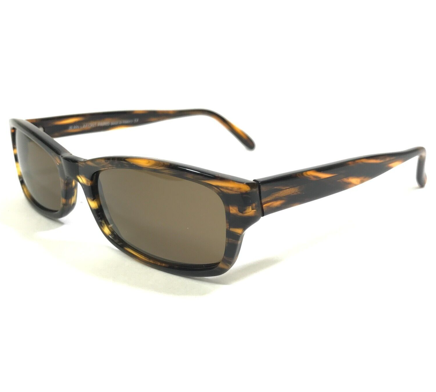 Jean Lafont Sunglasses Brown Striped Horn Rectangular Frames with Brown ...