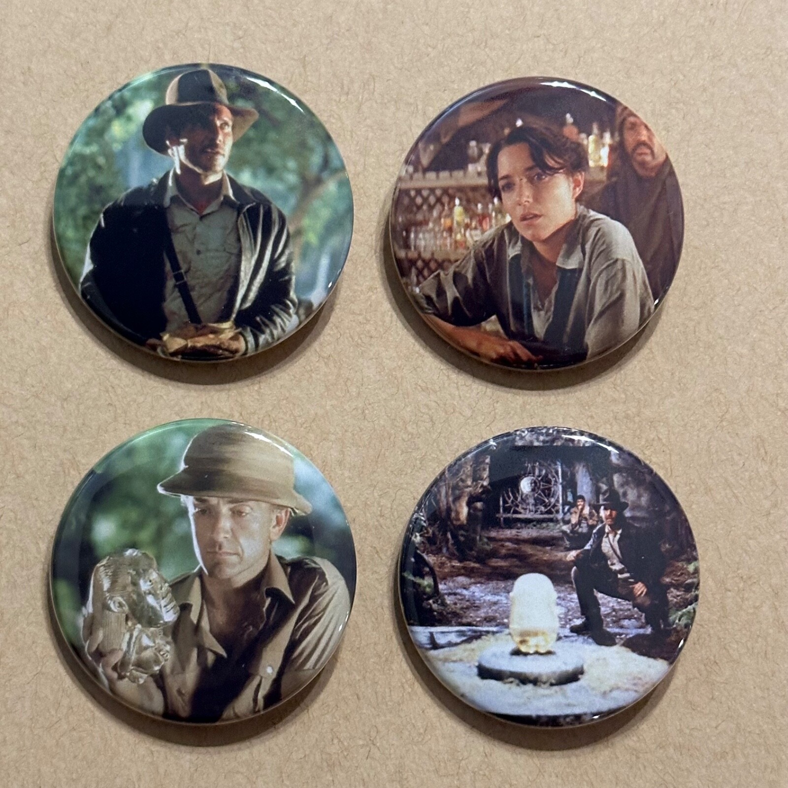 4 Indiana Jones Raiders Of The Lost Ark 1.5" Pinback Buttons (Choose ...