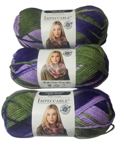 Loops & Threads Yarn Impeccable Fresh Lilac Purple 3.5 oz 3 Skeins ...