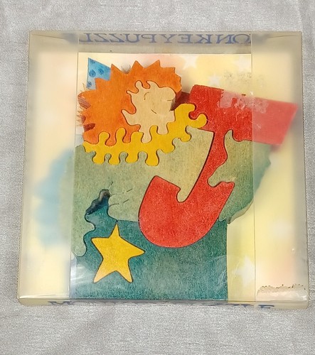 Handmade Wood Monkey Puzzle Jack in a Box Carol Leith Letter J England ...