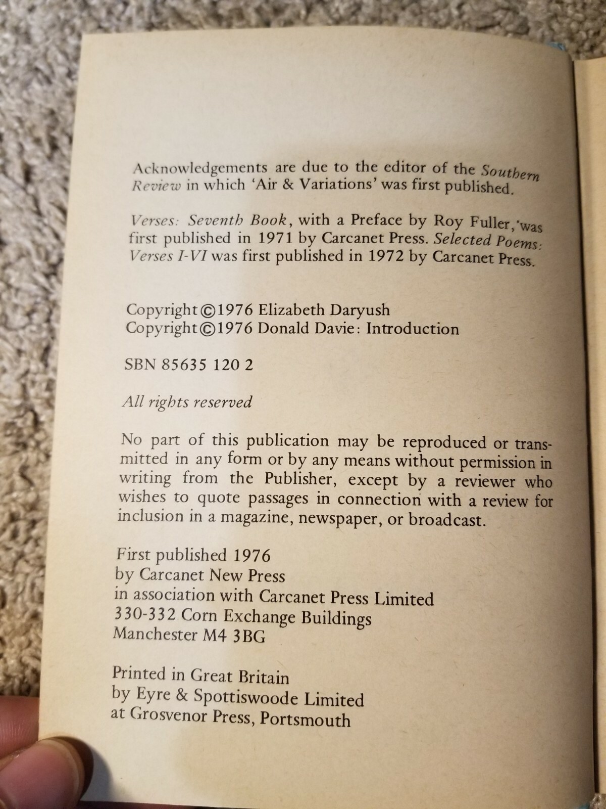 Elizabeth Daryush Collected Poems with an Introduction by Donald Davie ...