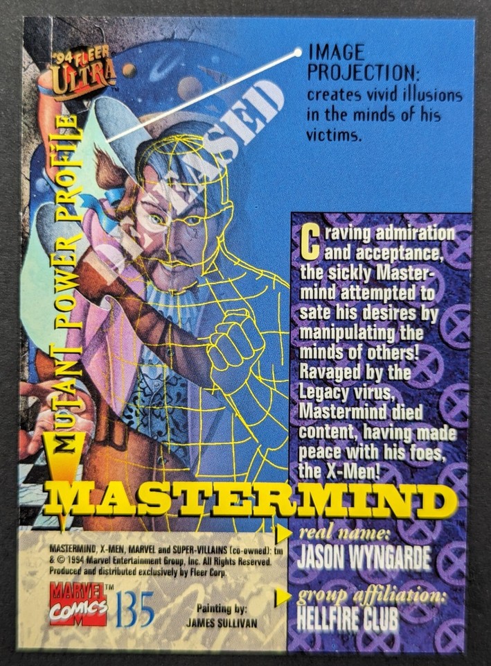 Mastermind 1994 Super Villains Marvel X-Men Fleer Ultra Card #135 (NM ...