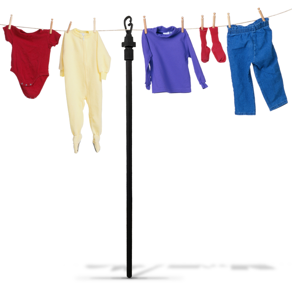 2 X Extending Clothes Prop Washing Line Pole Galvanised Heavy Duty ...